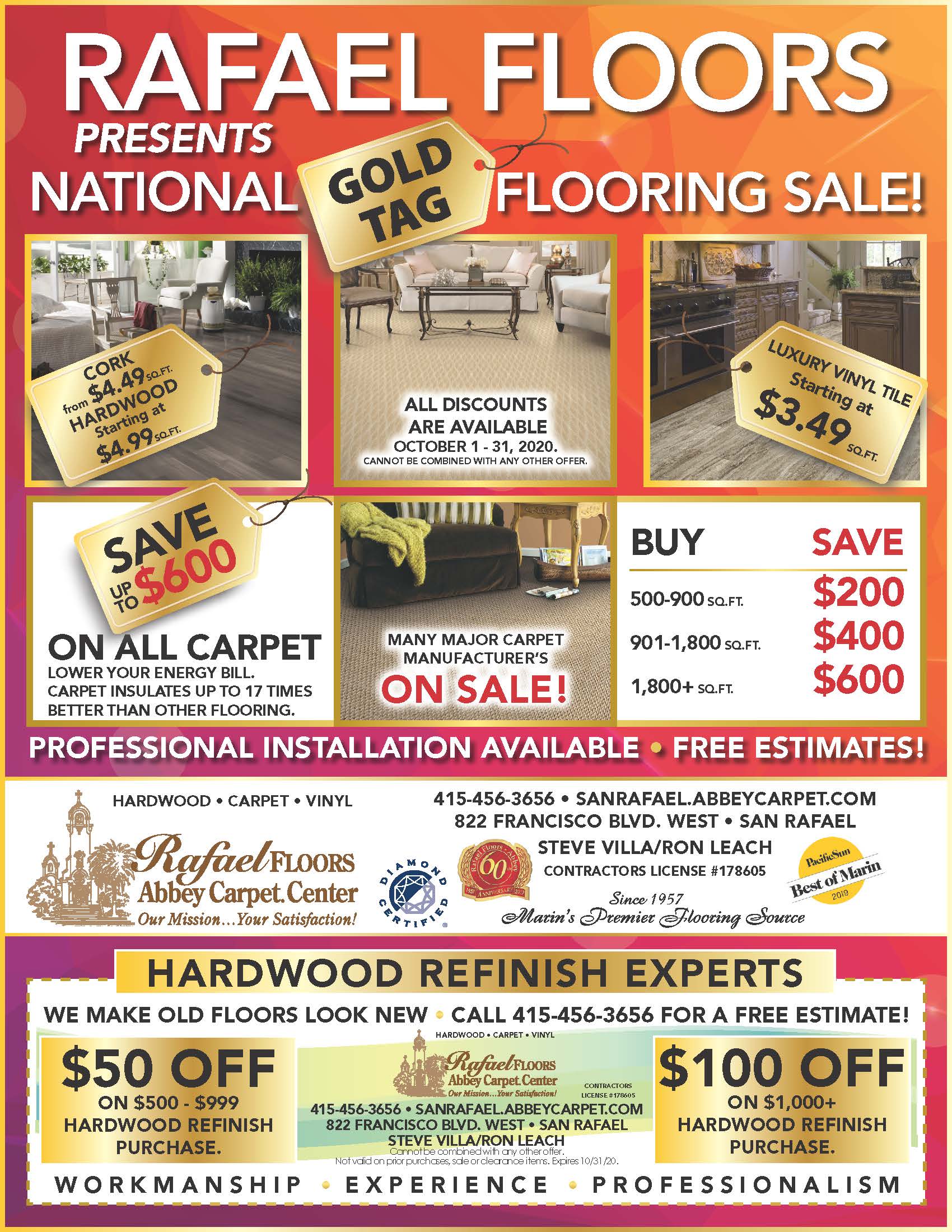 2019 Gold Tag Flooring Sale - Rafael Floors